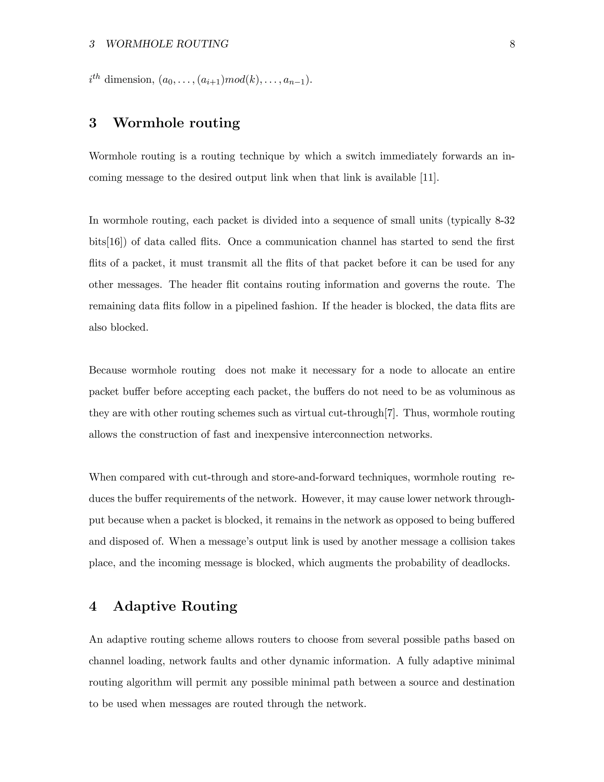 Deadlock Preventive Adaptive Wormhole Routing on k-ary n-cube Interconnection Networks | PDF