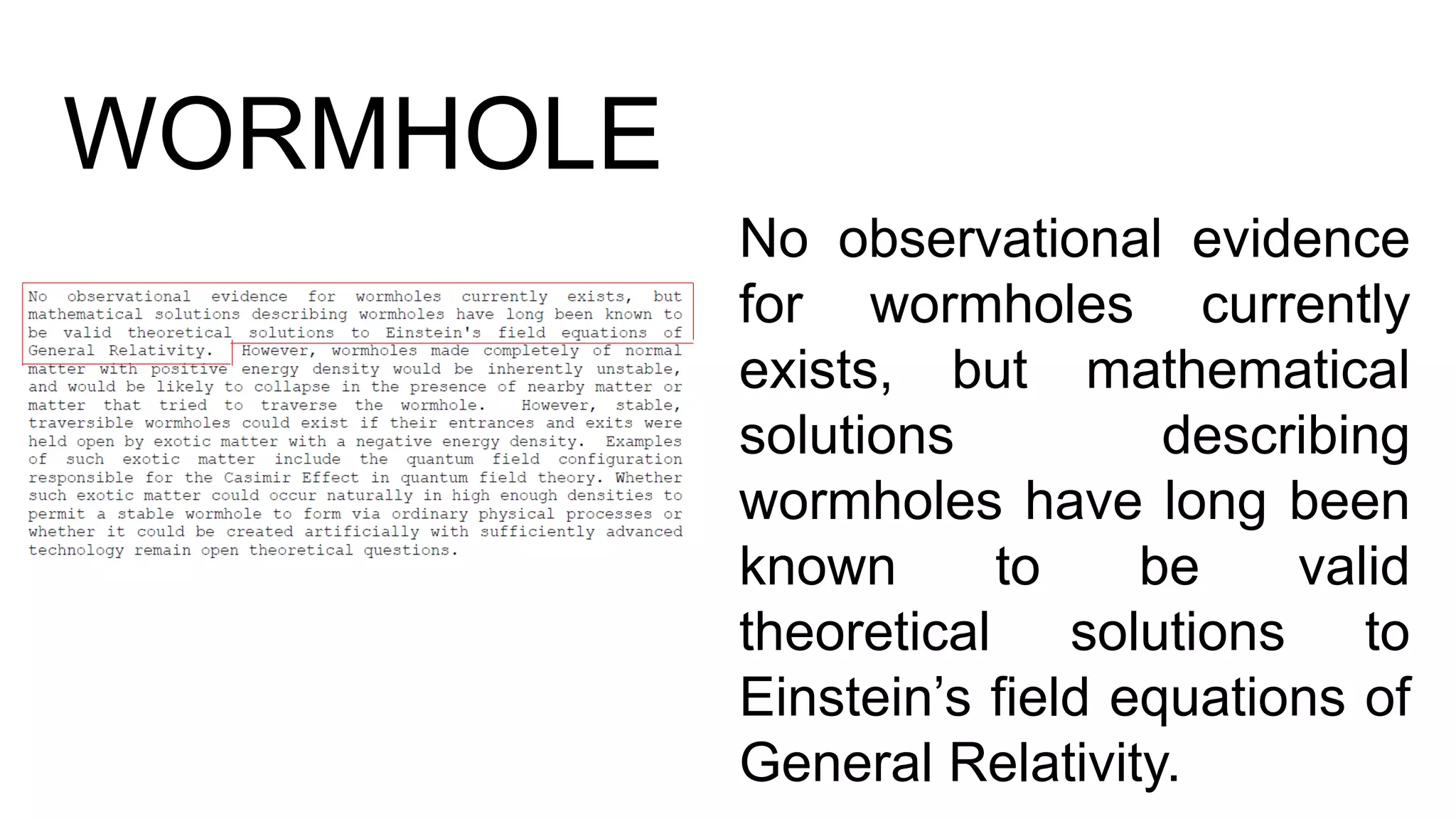 Wormholes and Hyperspace | PPTX