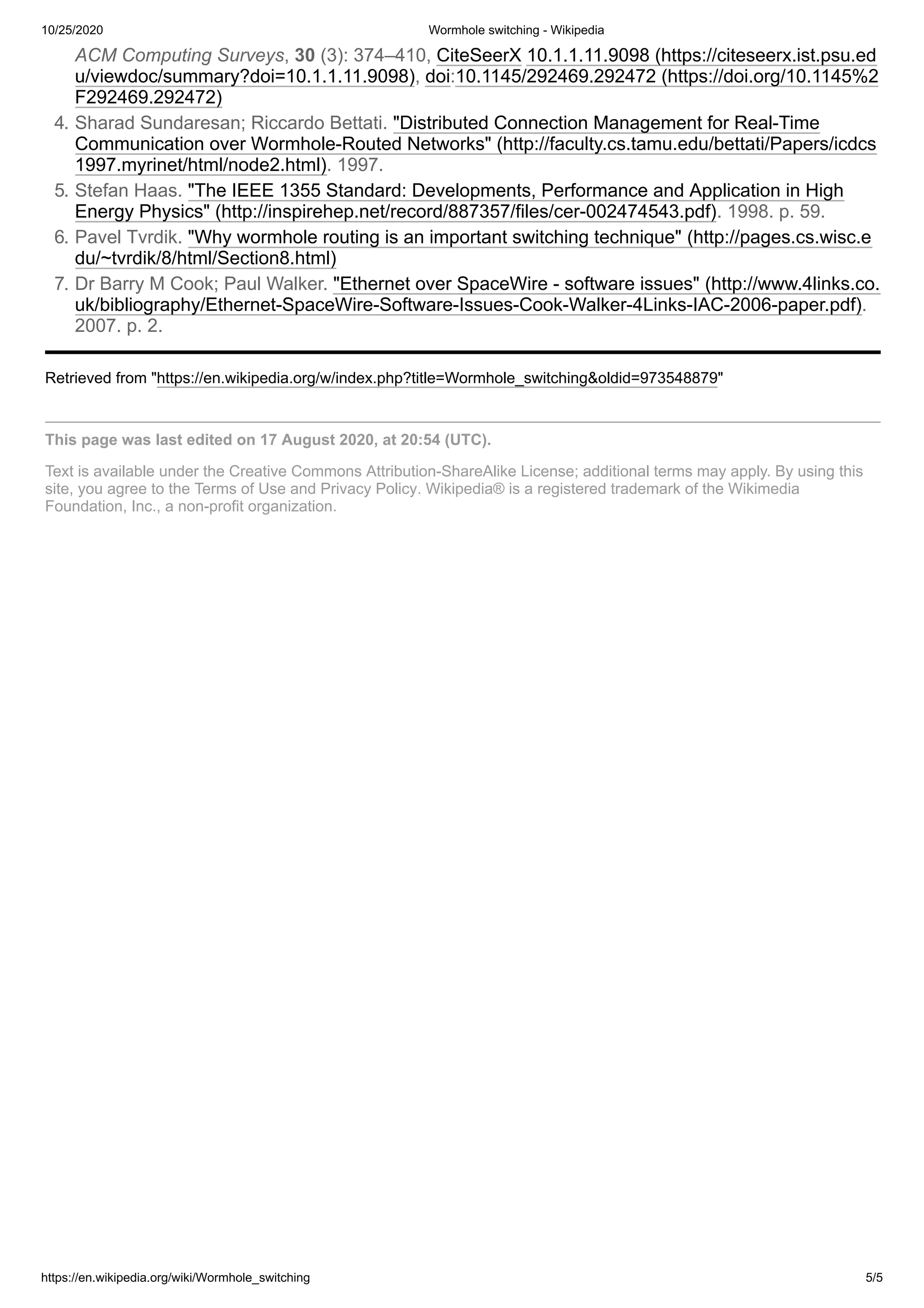 Wormhole switching : Notes | PDF
