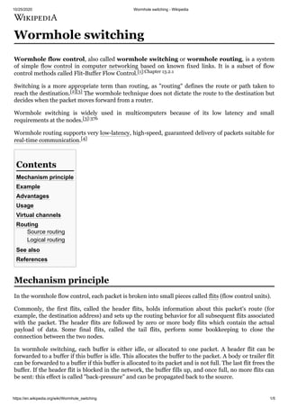 Wormhole switching : Notes | PDF | Computer Networking | Computing
