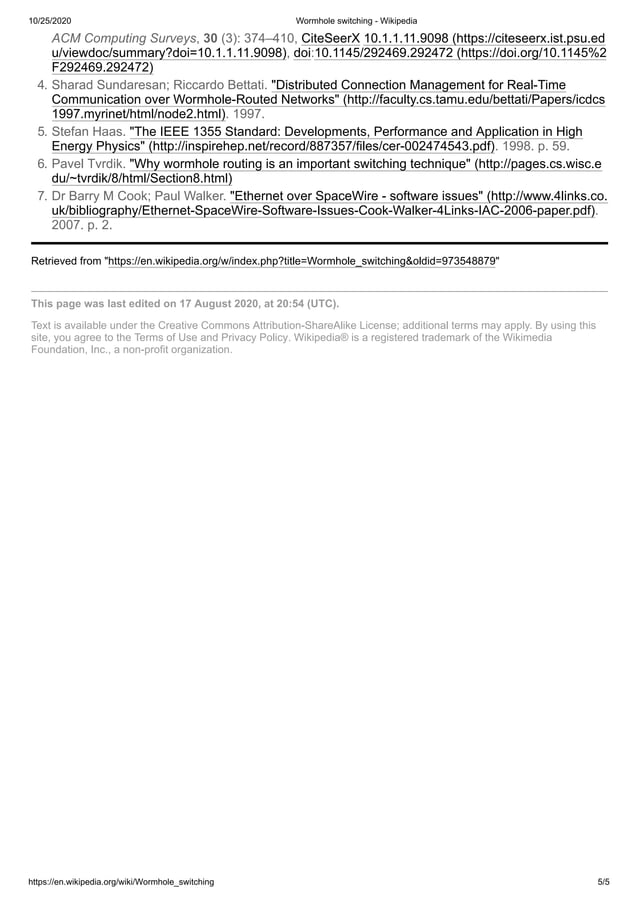Wormhole switching : Notes | PDF
