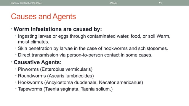 Worm Infestation for nursing students.pptx | Infectious Diseases ...