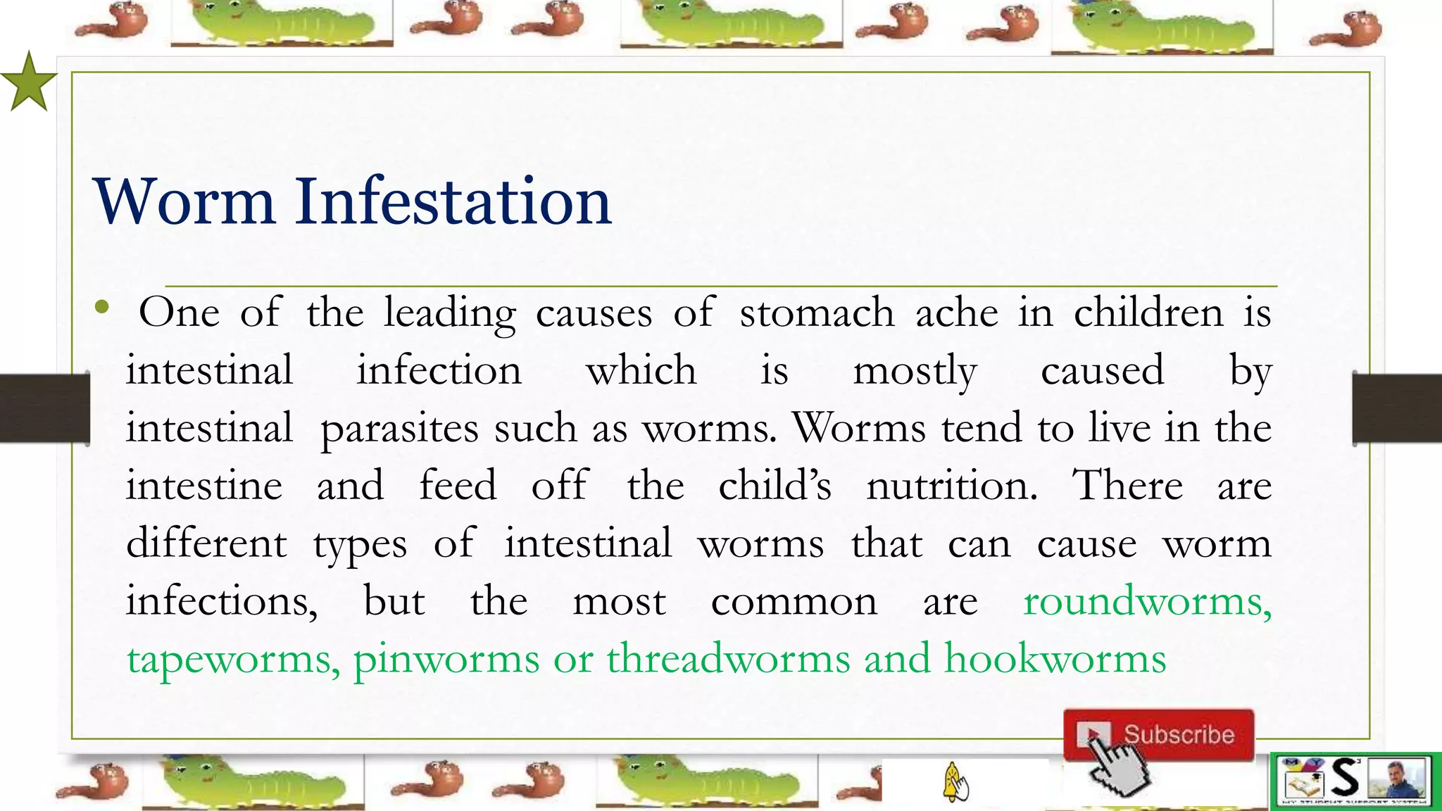 Worm infestation in children english | PPTX