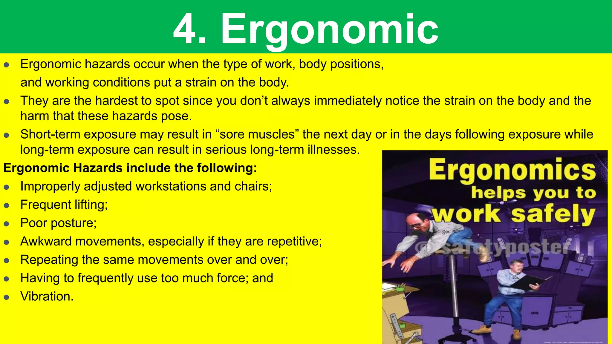 WORPLACE HAZARDS & PRECAUTIONS.pptx | Injuries | Diseases and Conditions