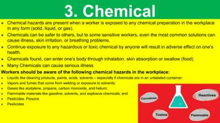 WORPLACE HAZARDS & PRECAUTIONS.pptx | Injuries | Diseases and Conditions