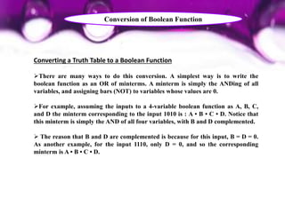Conversion of Boolean Function - R.D.Sivakumar | PPT
