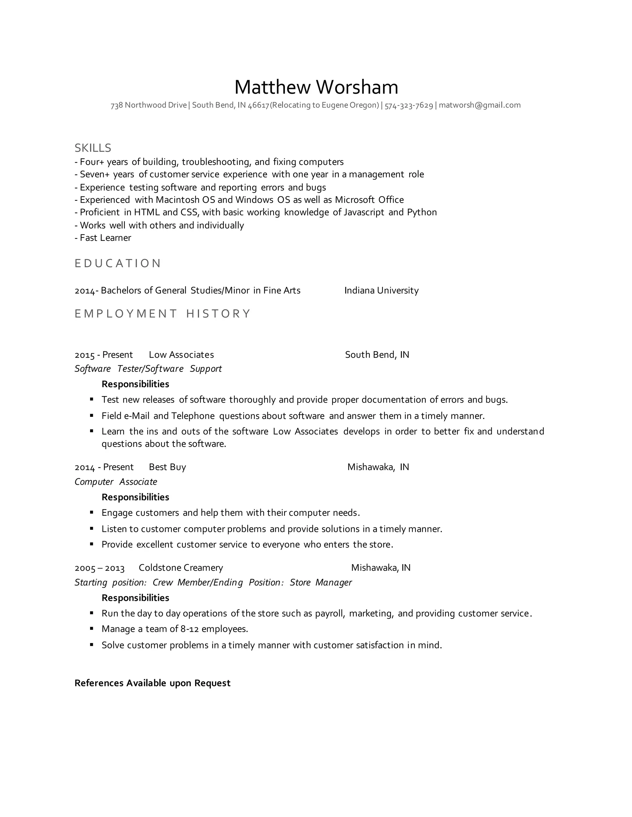Worsham resume | PDF