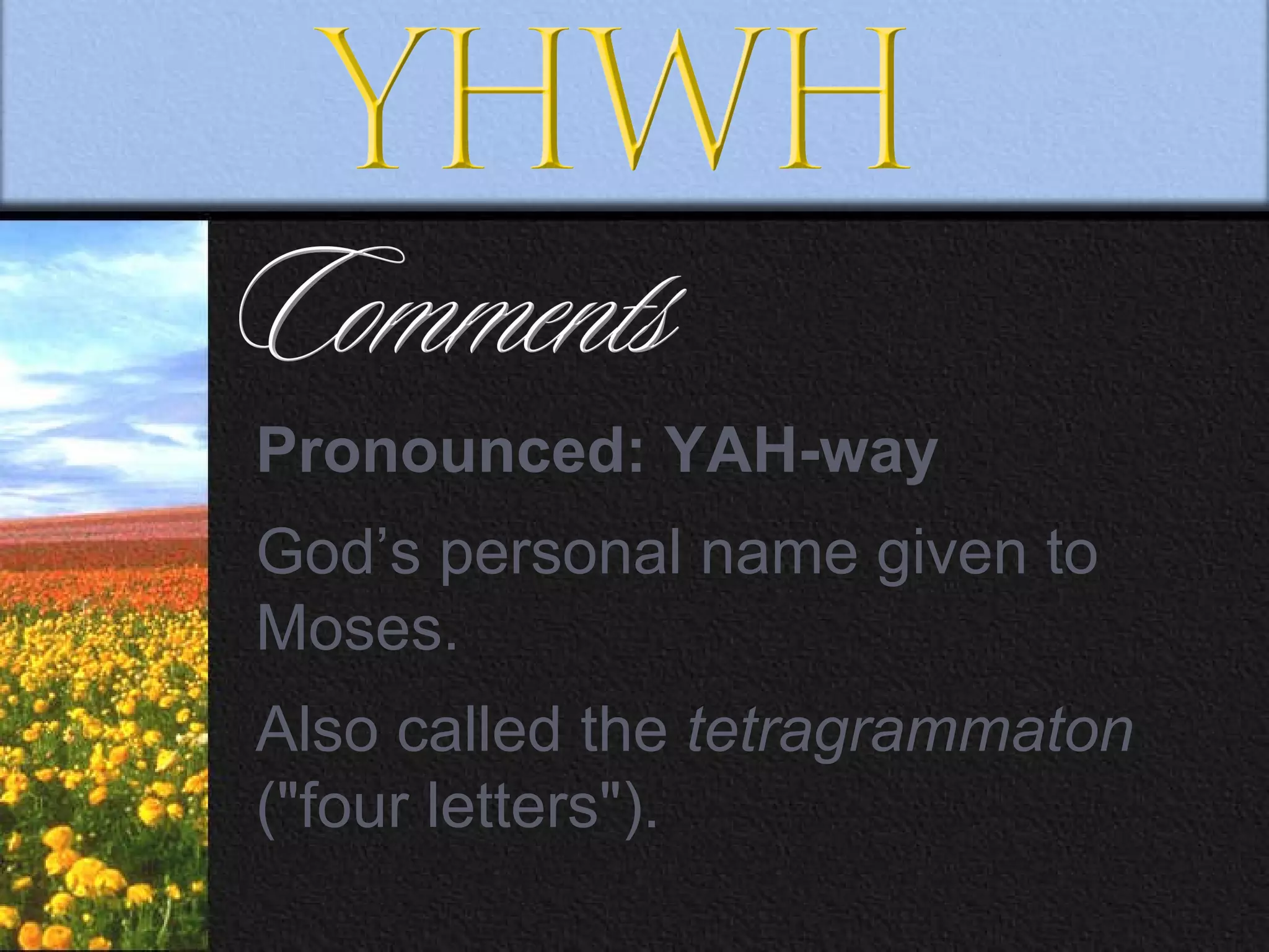 Worship Focus Yahweh | PPT