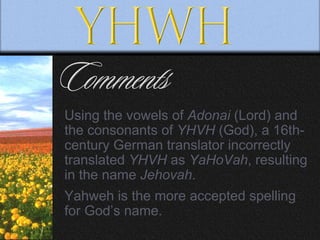 Worship Focus Yahweh | PPT