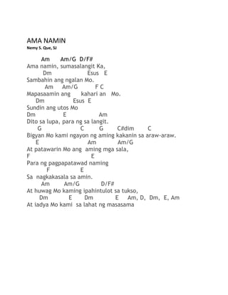 Worship & Mass songs | DOCX