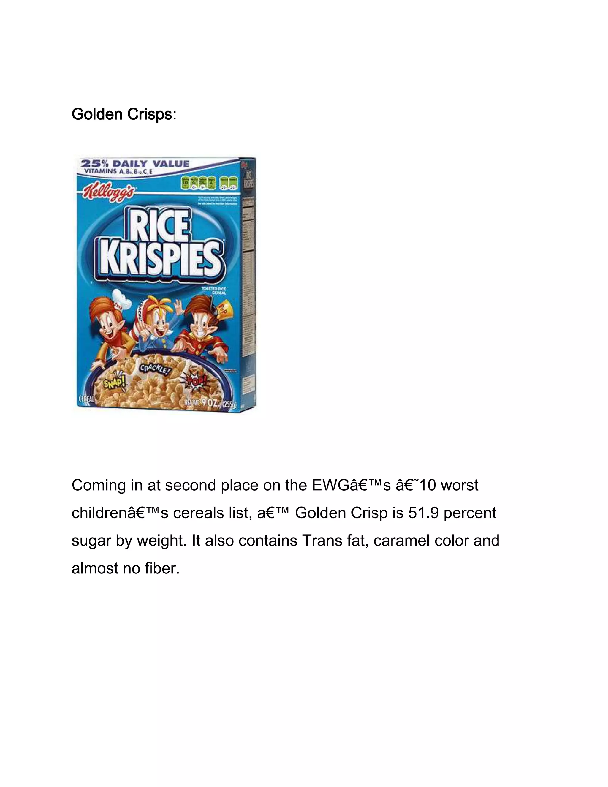 Worst boxed cereals | PDF