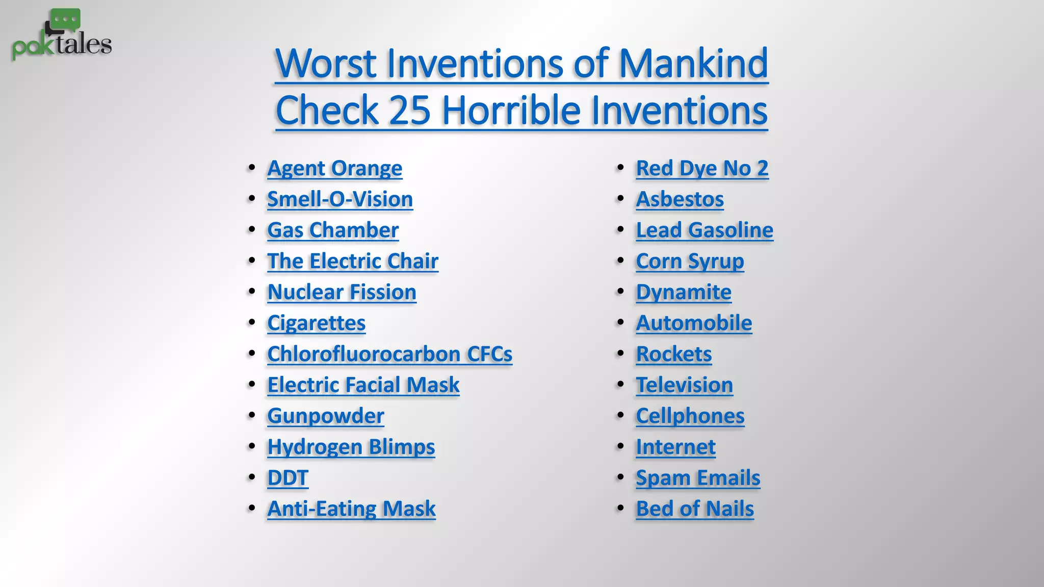 25 Worst Inventions By Mankind | PDF
