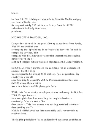 Worst tech mergers and acquisitions Cisco and Linksys; Appl.docx