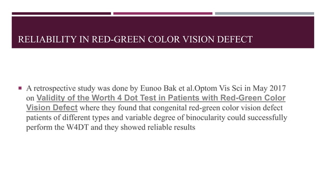 WORTH FOUR DOT TEST.pptx | Eye and Vision Conditions | Diseases and ...