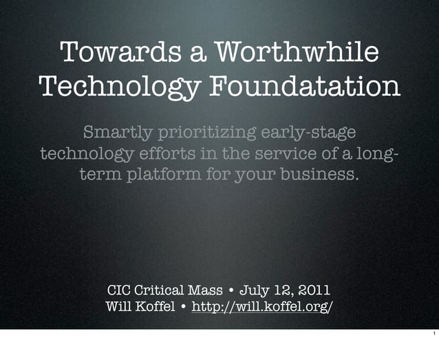Worthwhile Technology Foundations | PPT
