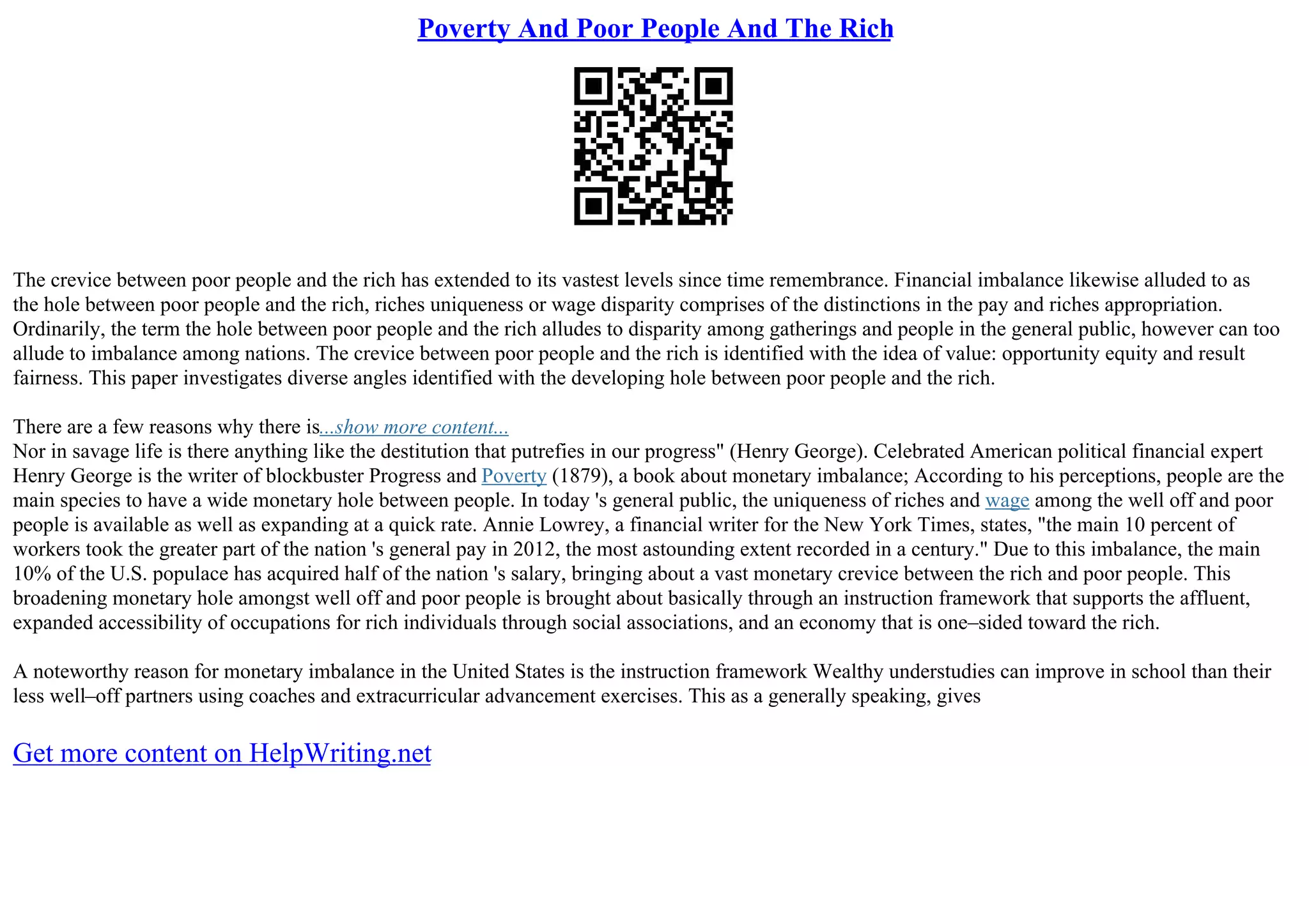 Worthy And Unworthy Poor | PDF