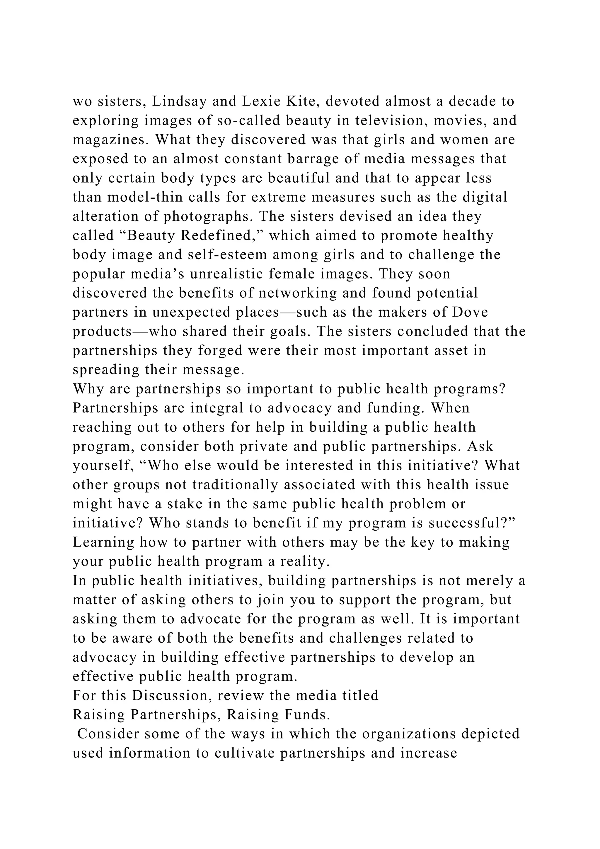 wo sisters, Lindsay and Lexie Kite, devoted almost a decade to explo.docx