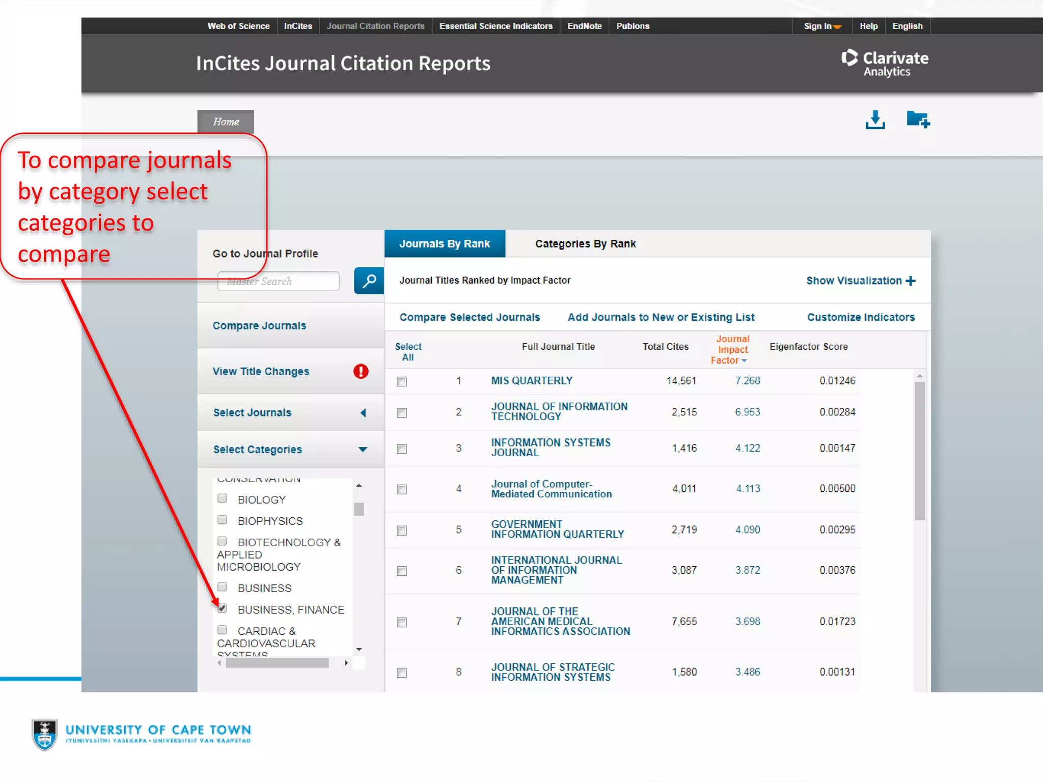 Finding Journal Impact Factor using Journal Citation Reports | PPTX