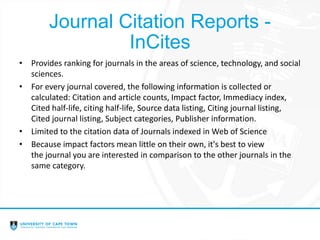 Finding Journal Impact Factor using Journal Citation Reports | PPTX