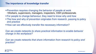Networking for knowledge transfer in occupational safety and health | PPTX