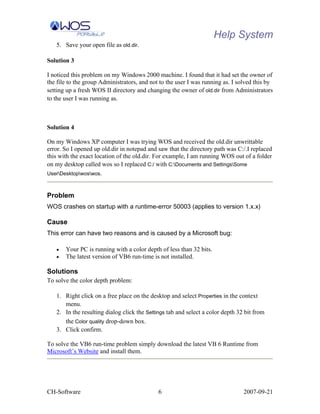 Wos portable help | PDF