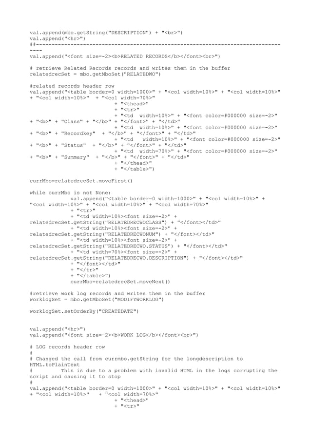 Automation Script for WO Summary in Maximo | PDF