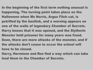 Harry Potter and the Chamber of Secrets by Group 2 | PPTX