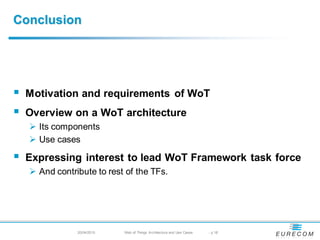 WoT framework and use cases | PPT