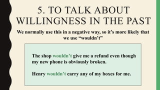 The auxiliar verb "would" and its different uses | PPT