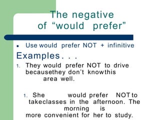 Would rather and would prefer explanation | PPTX