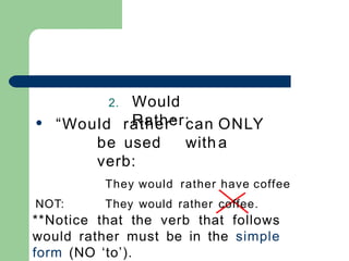Would rather and would prefer explanation | PPTX
