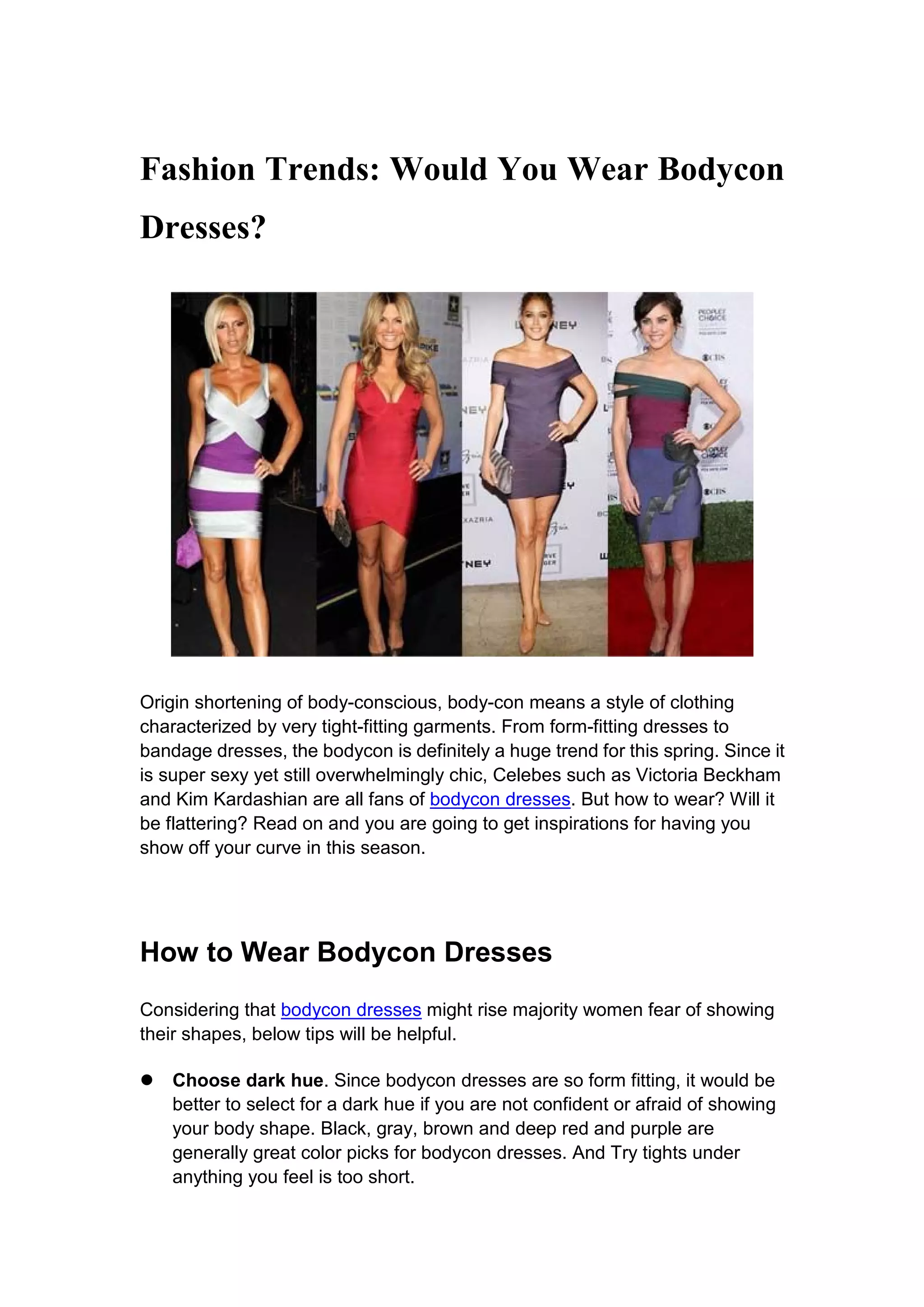 Would you wear bodycon dresses | PDF
