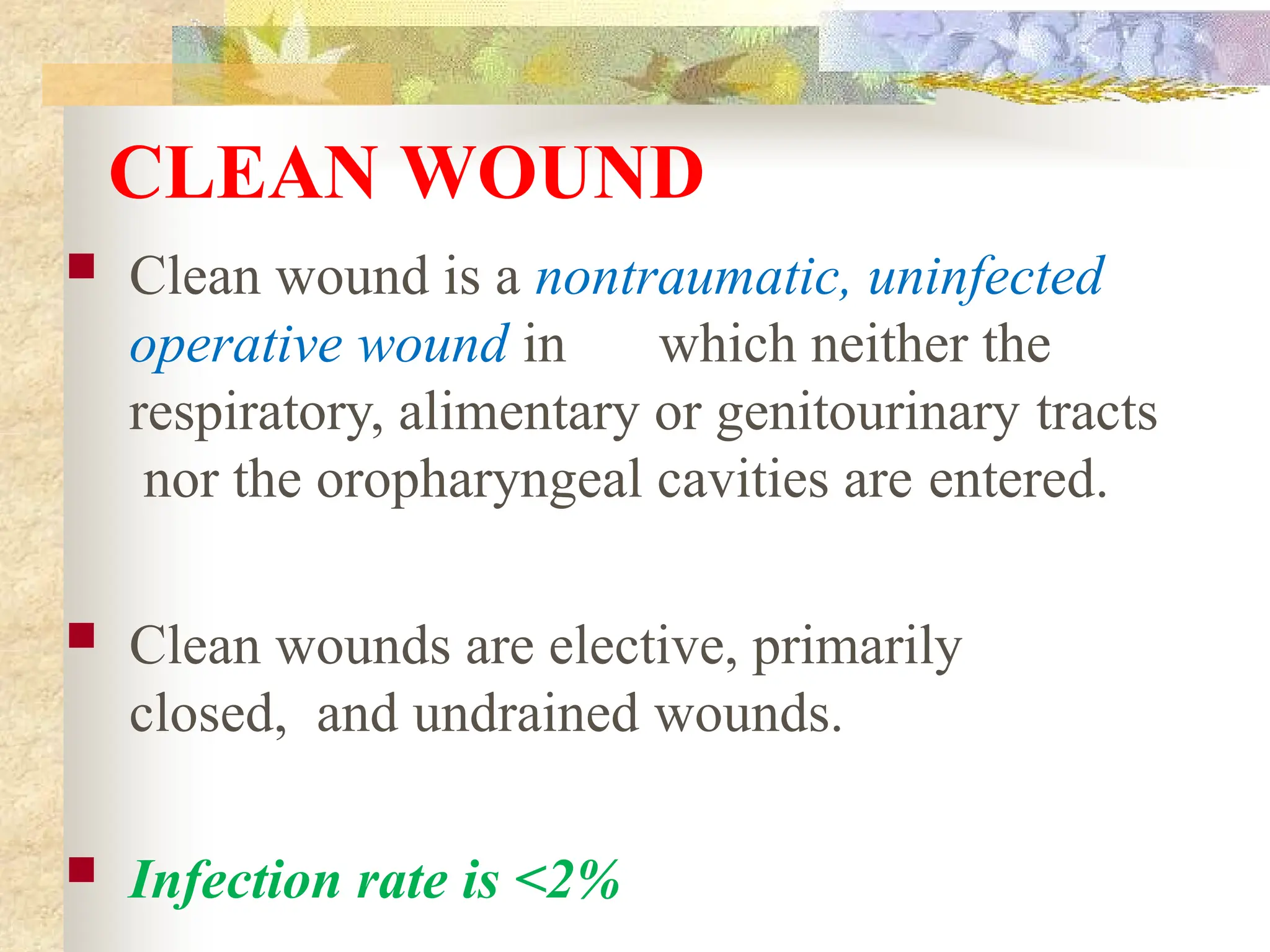 wound classification related neurosurgery | PPTX