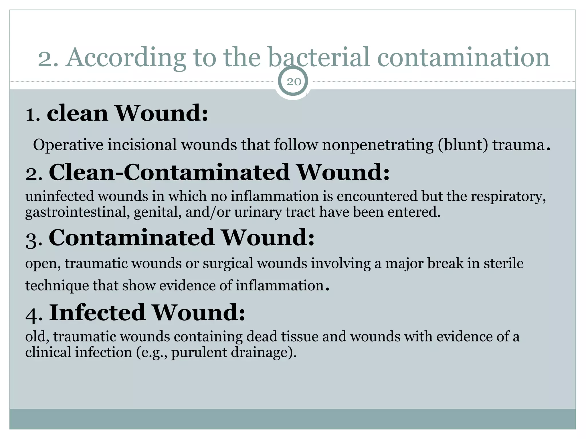 Wound: classification, healing and principle of management | PPT