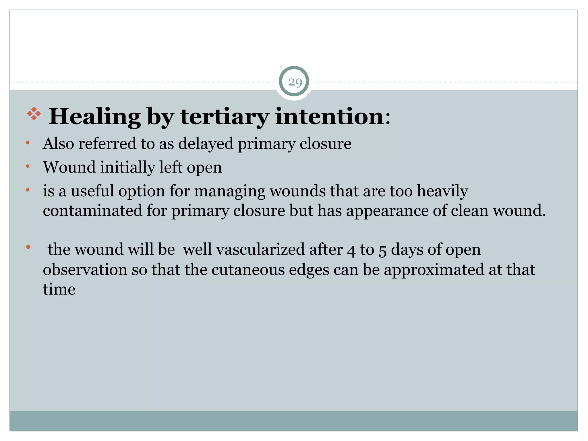 Wound: classification, healing and principle of management | PPT