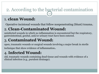 Wound: classification, healing and principle of management | PPT