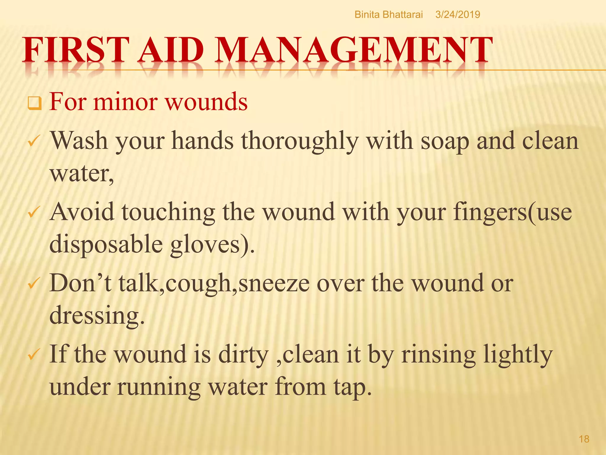First aid management of Wound | PPTX