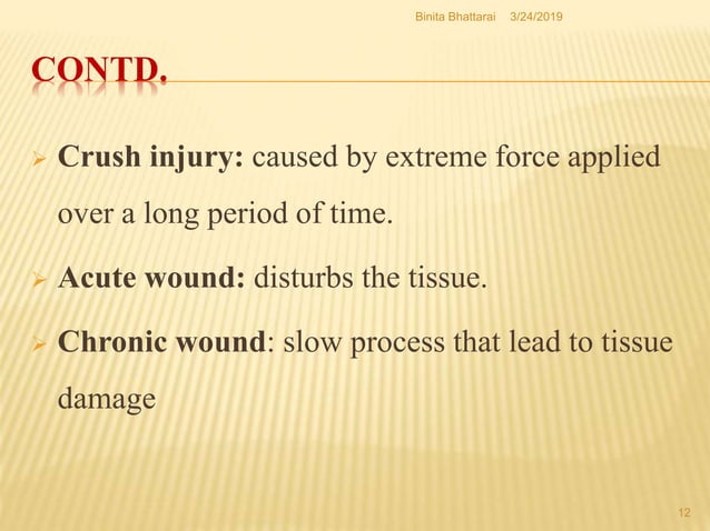 First aid management of Wound | PPTX | First Aid | Injuries