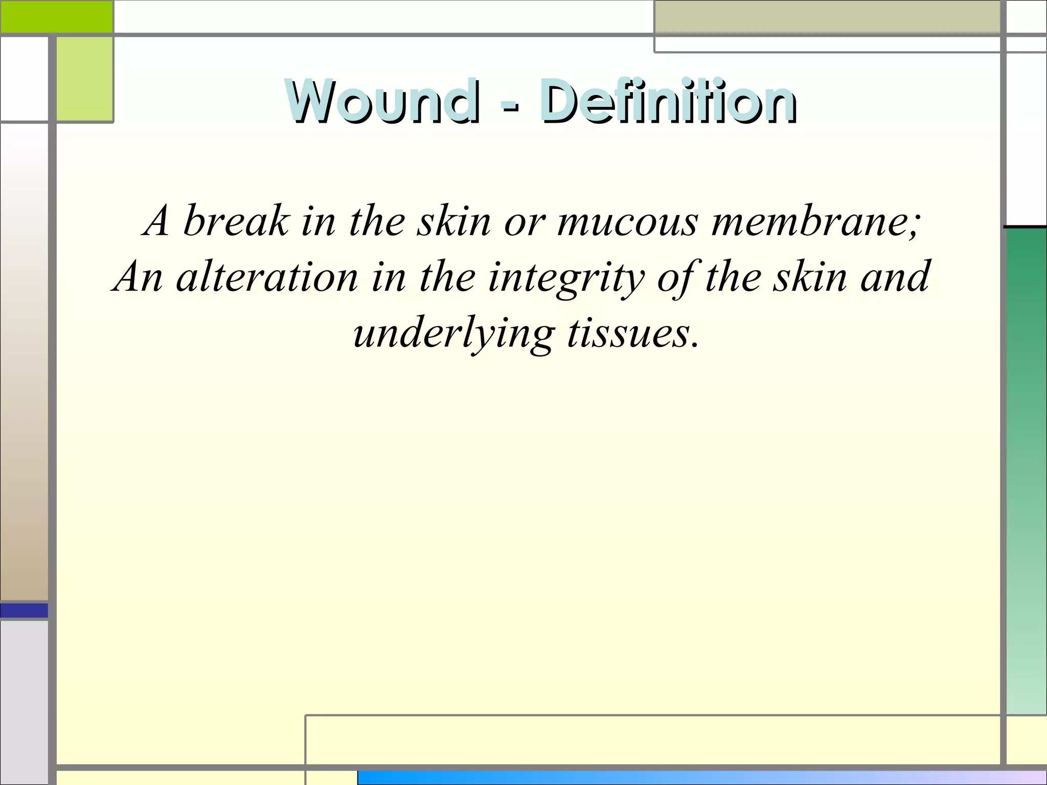 Wound healing and care presentation | PPT