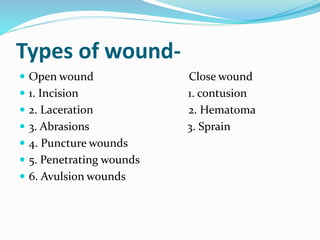 Wound(nursing foundation)(pathology) | PPTX