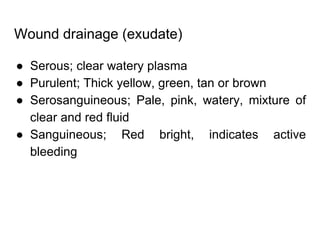 Types Of Wound Drainage