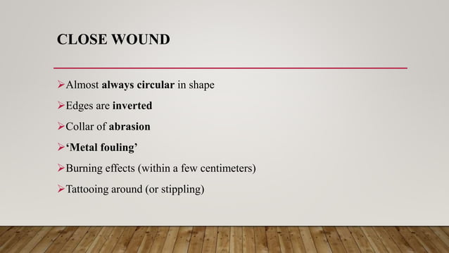 Wound Ballistics Of Rifled Firearm.pptx | First Aid | Injuries