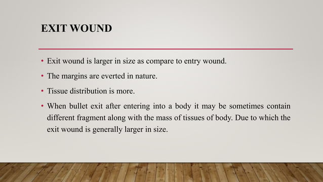 Wound Ballistics Of Rifled Firearm.pptx | First Aid | Injuries