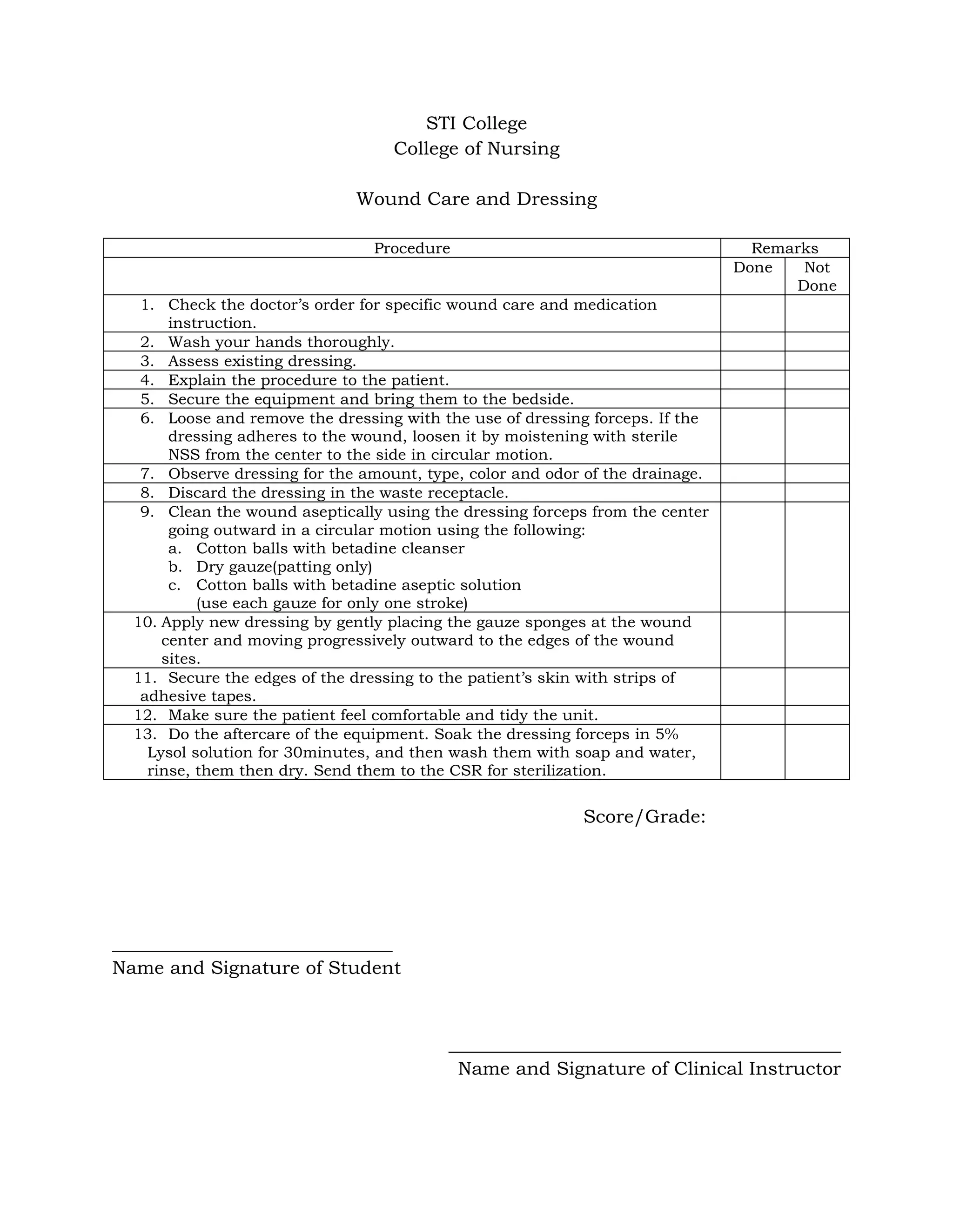 Wound care and dressing | DOCX