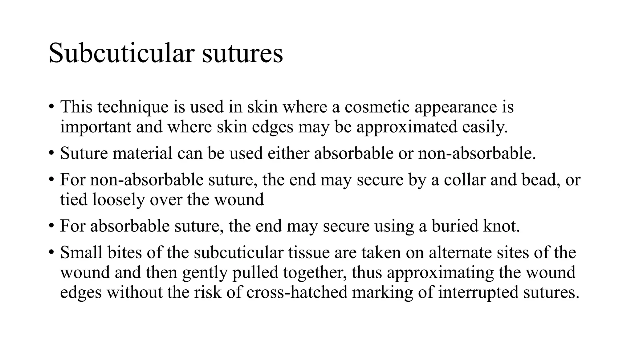 Wound closure, suture material, technique and alternative to suture | PPTX