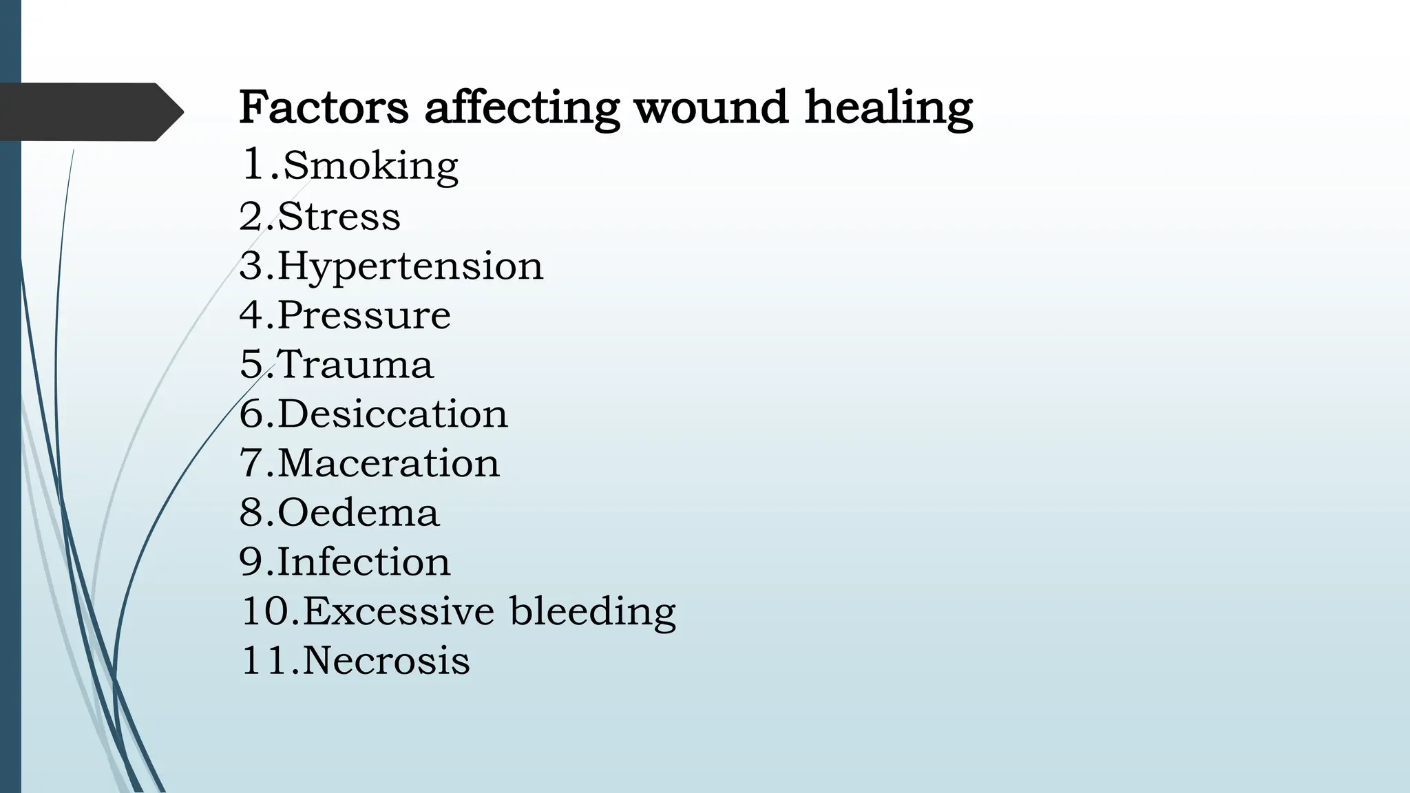 WOUND HEALING ....types of wound ..process of wound healing ...factors ...