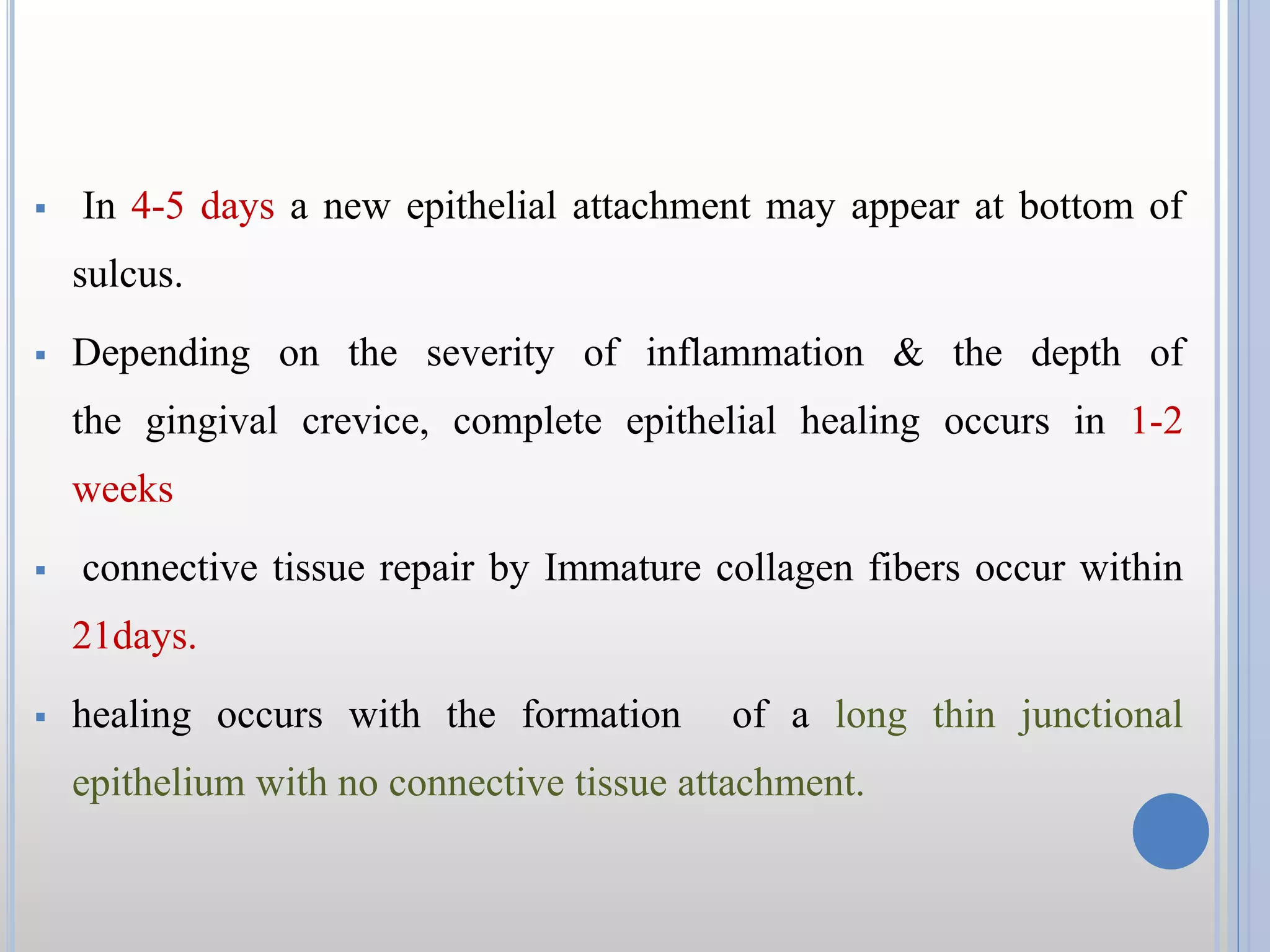 Wound healing [including healing after periodontal therapy] | PPTX