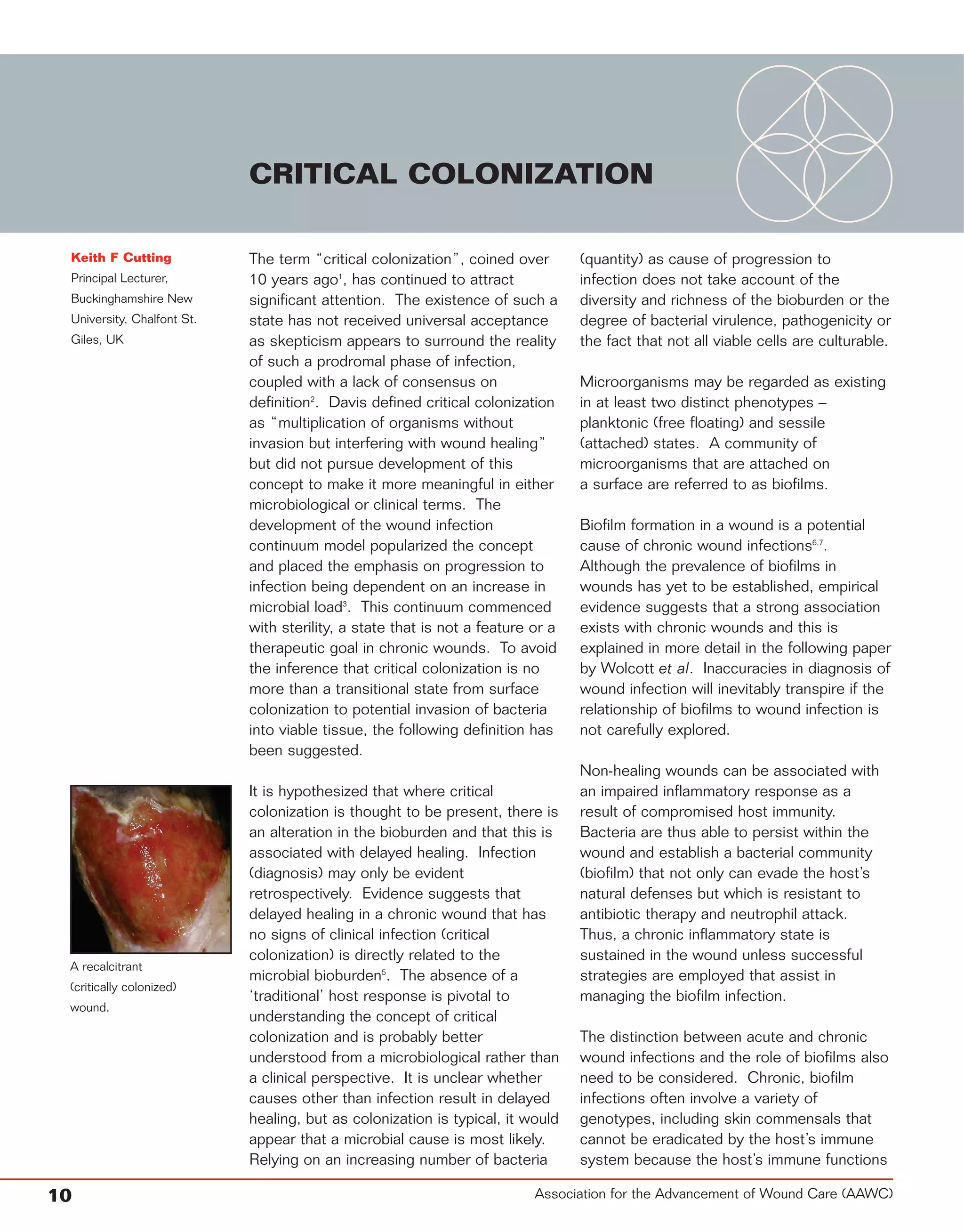 Wound infection and the role of biofilms | PDF