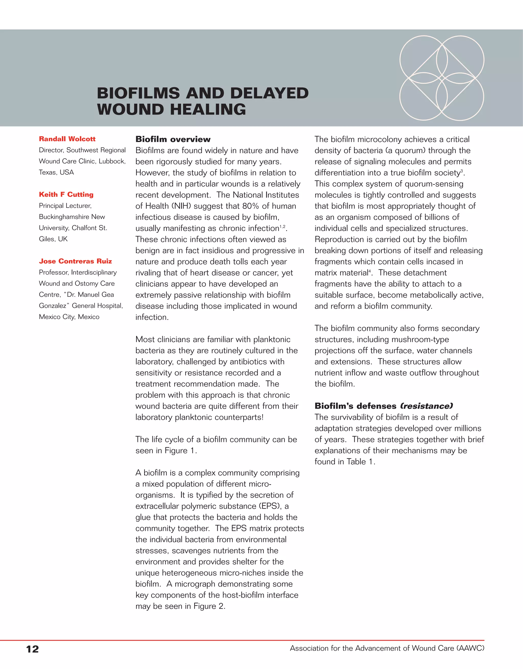 Wound infection and the role of biofilms | PDF