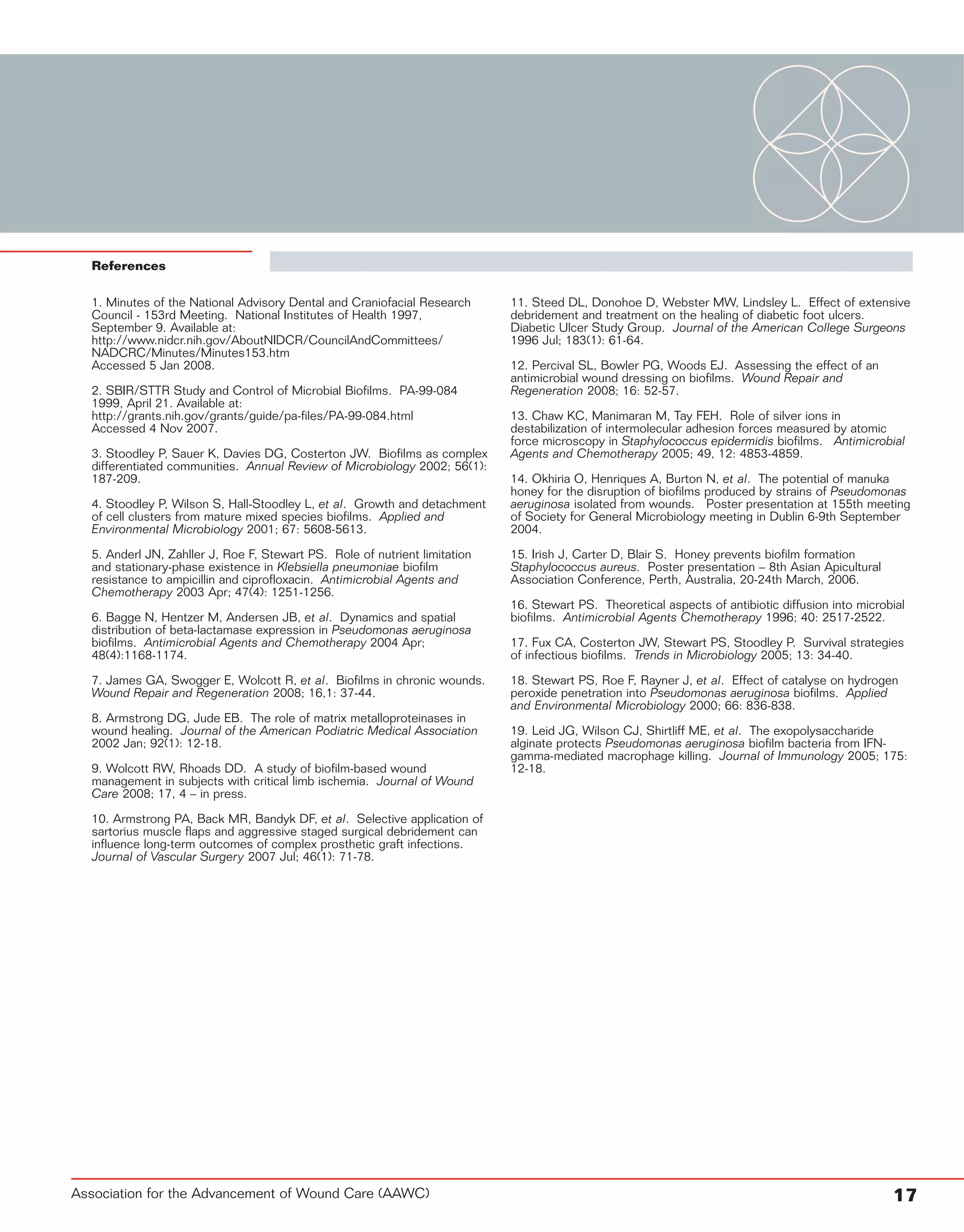 Wound infection and the role of biofilms | PDF